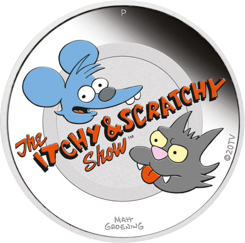 1 oz Silber Itchy & Scratchy 2021 PP | Simpsons
