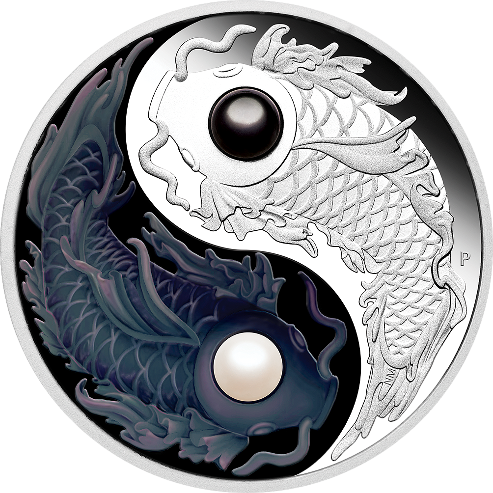 5 oz Silber Yin Yang Koi 2024 mit Süßwasserperle PP | Perth Mint