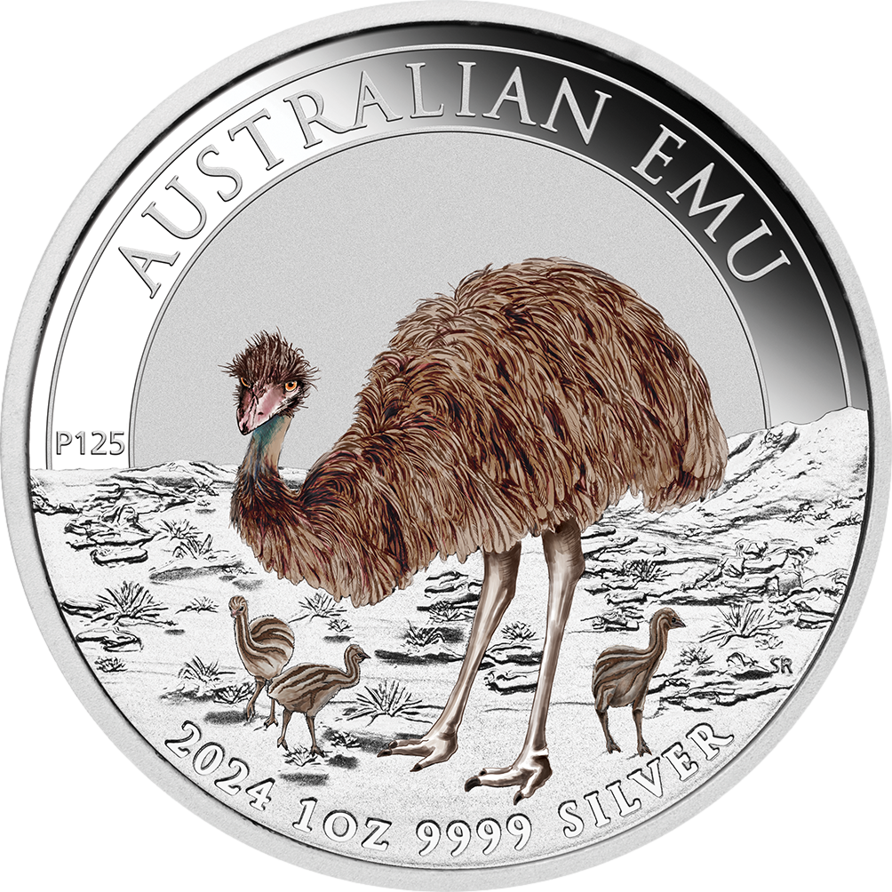 1 Unze Silber Australian Emu 2024 coloriert | Perth Mint