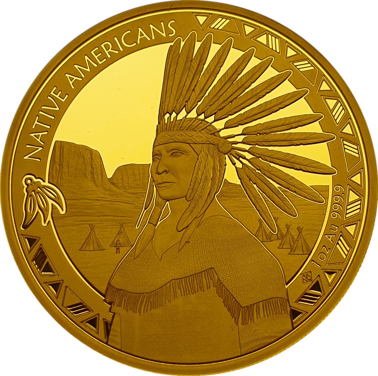1 Unze Gold Native Americans Feder 2024 (Auflage: 250)