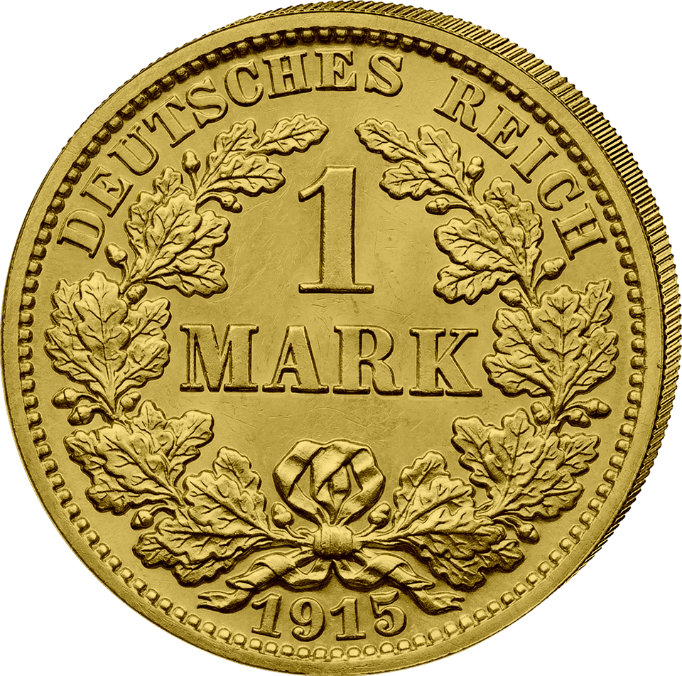 1 Mark Silbermünze Kaiserreich vergoldet | Kettner