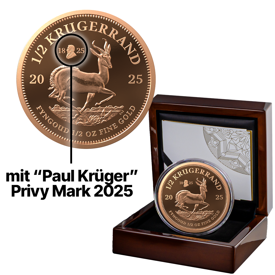 1/2 oz Gold Krügerrand 200 Jahre Paul Kruger Privy 2025 | PP