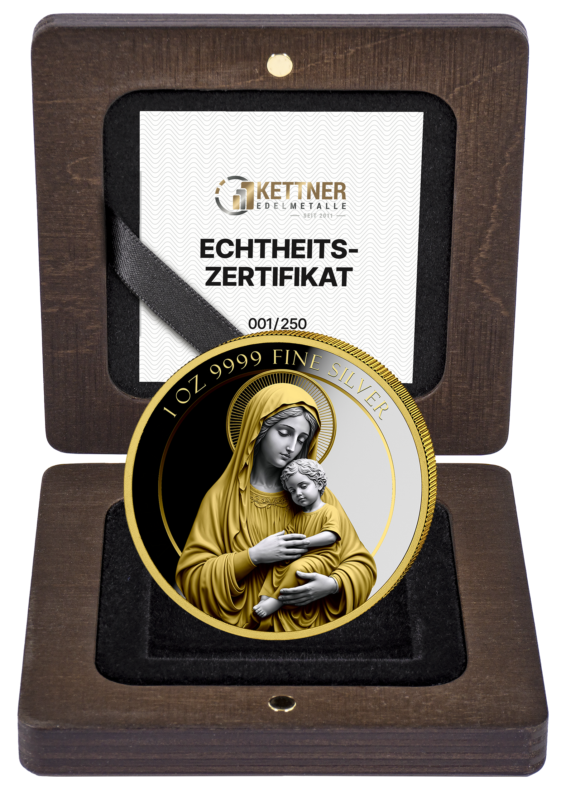 1 Unze Silber Maria Mutter Gottes (Auflage: 250 | teilvergoldet ...